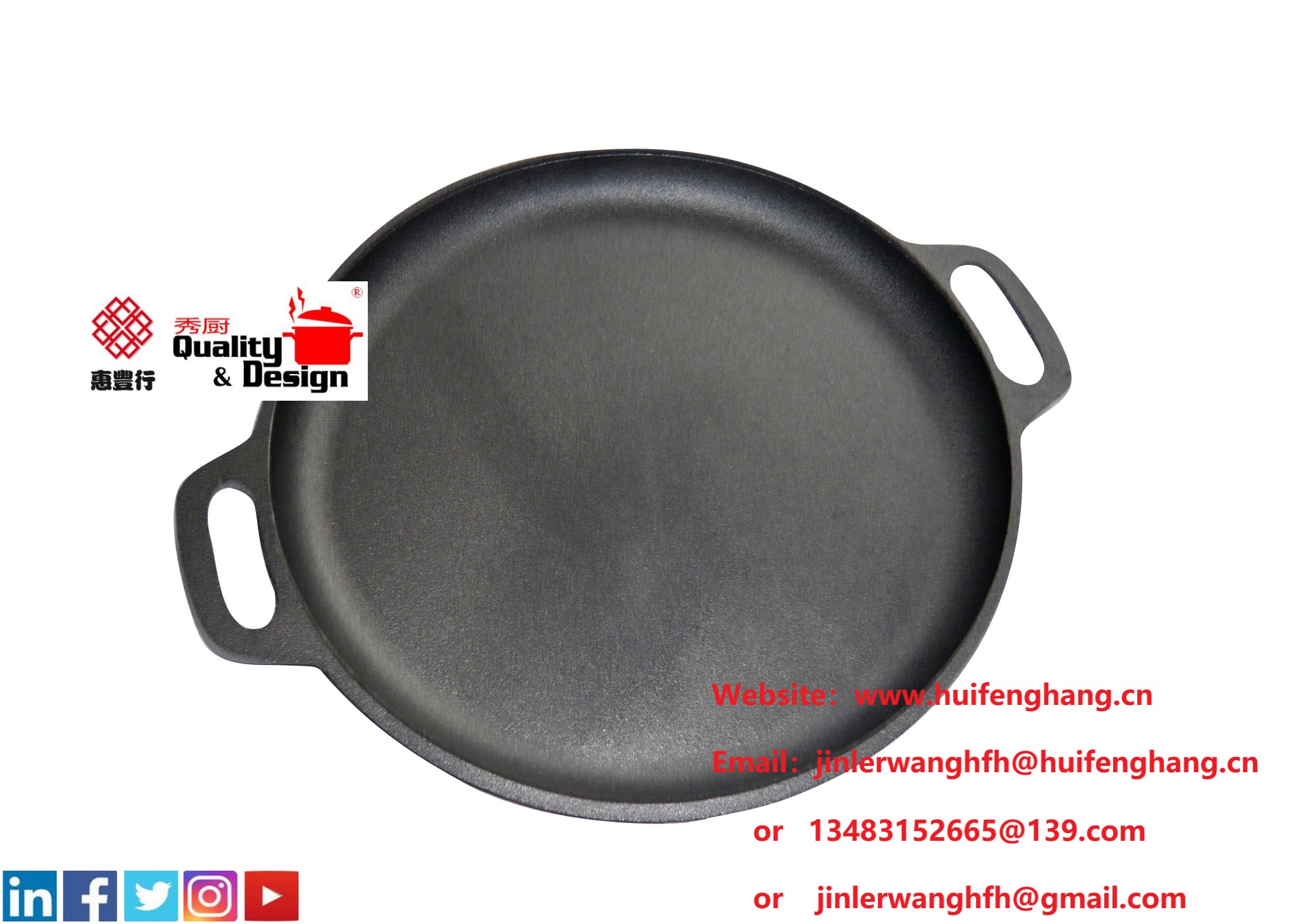 [Multi-Style] Cast Iron preseasoned/ enamel Griddle Grille Board / BBQ ...